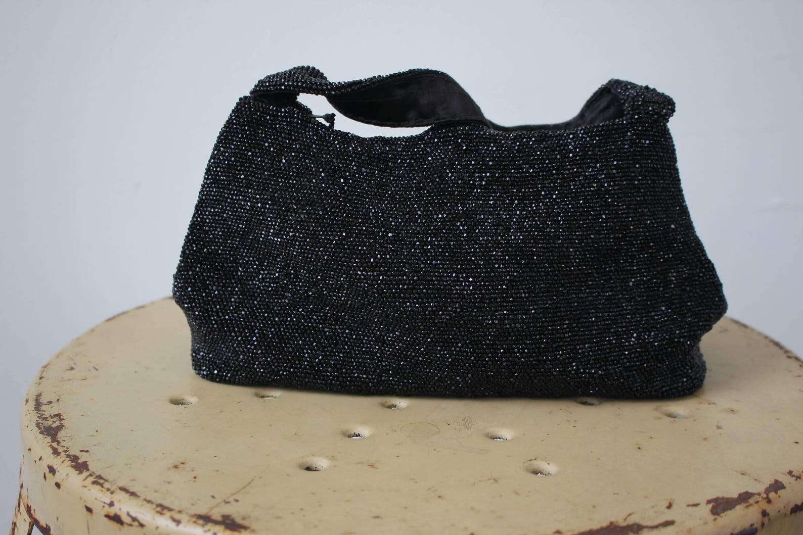 1940s Vintage Beaded Handbag / 40s Jet Black Evening Bag / 40s - Etsy