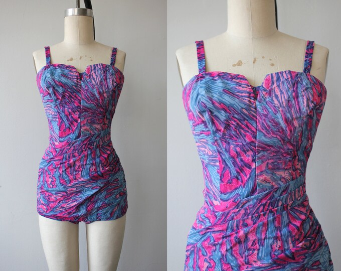 1950s Vintage Bathing Suit / 50s One Piece Swimsuit / 1950s - Etsy