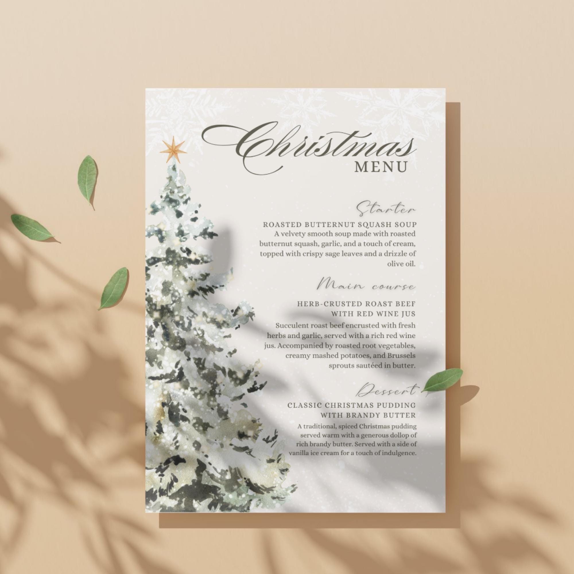 Editable Christmas Menu Template, Printable Christmas Menu, Instant ...