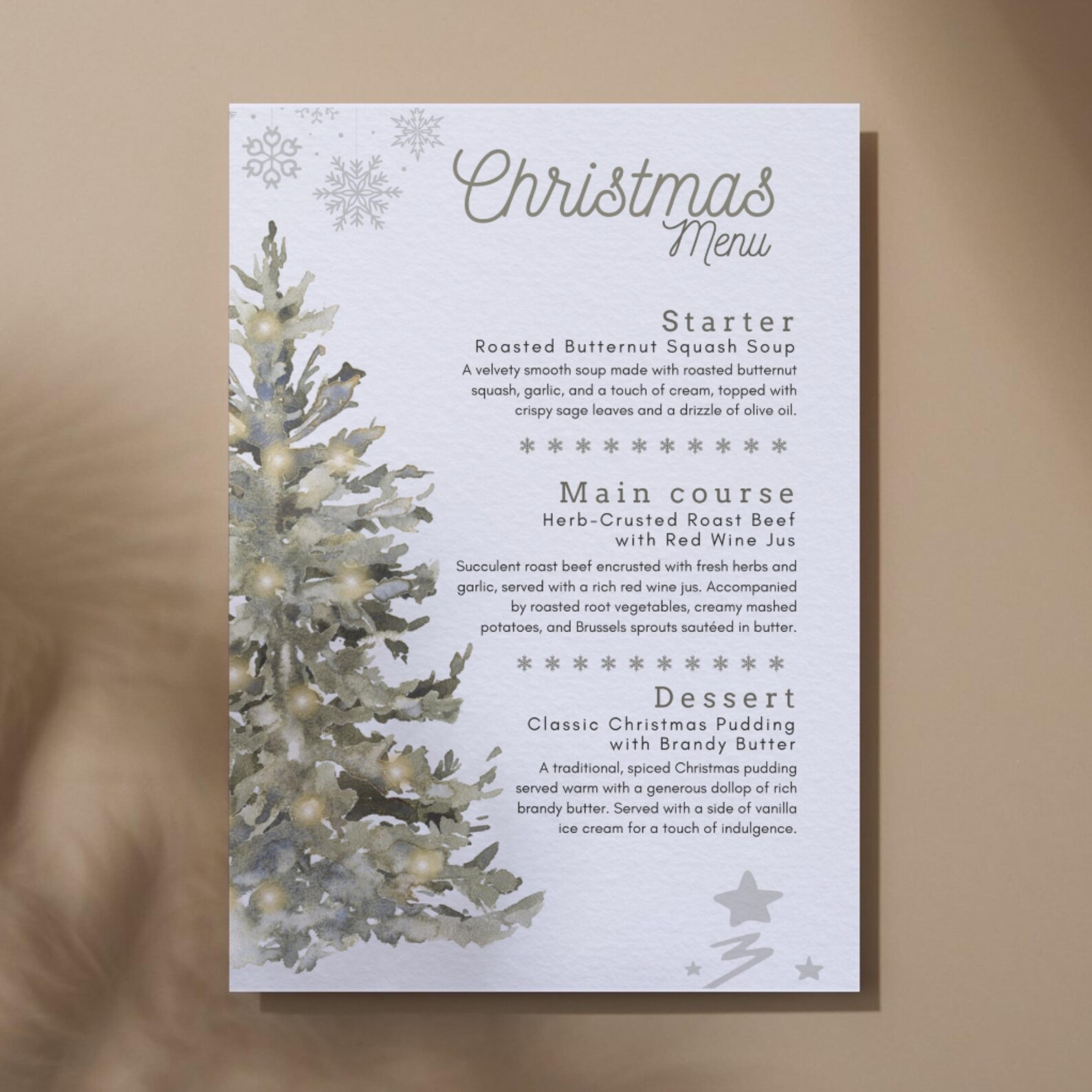 Editable Christmas Menu Template, Instant Download Menu, Printable ...