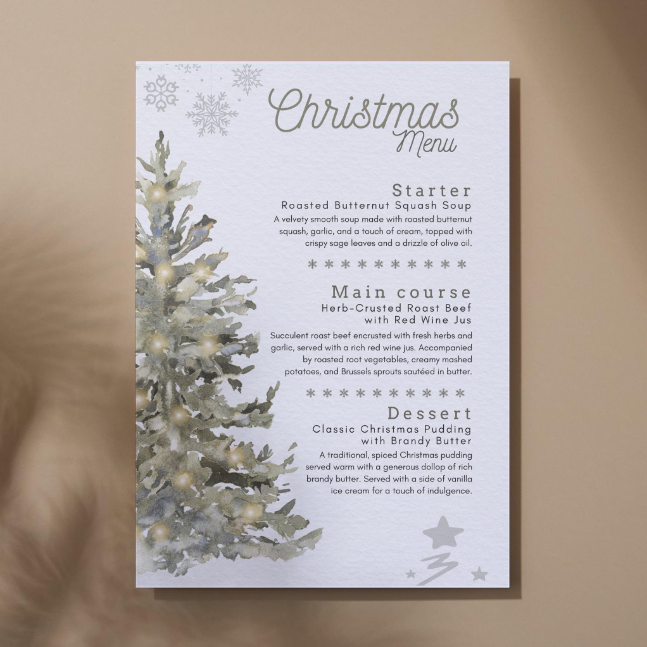 Editable Christmas Menu Template, Instant Download Menu, Printable ...