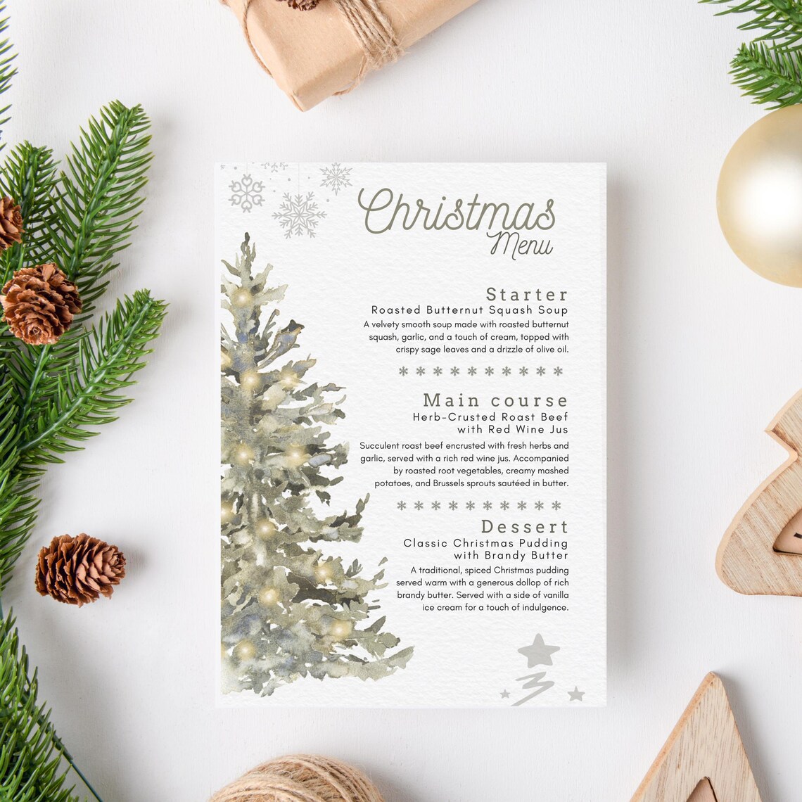 Editable Christmas Menu Template, Instant Download Menu, Printable ...