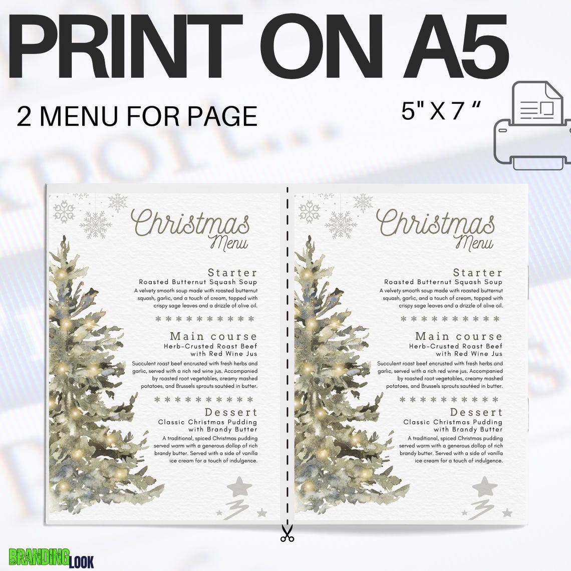 Editable Christmas Menu Template, Instant Download Menu, Printable ...