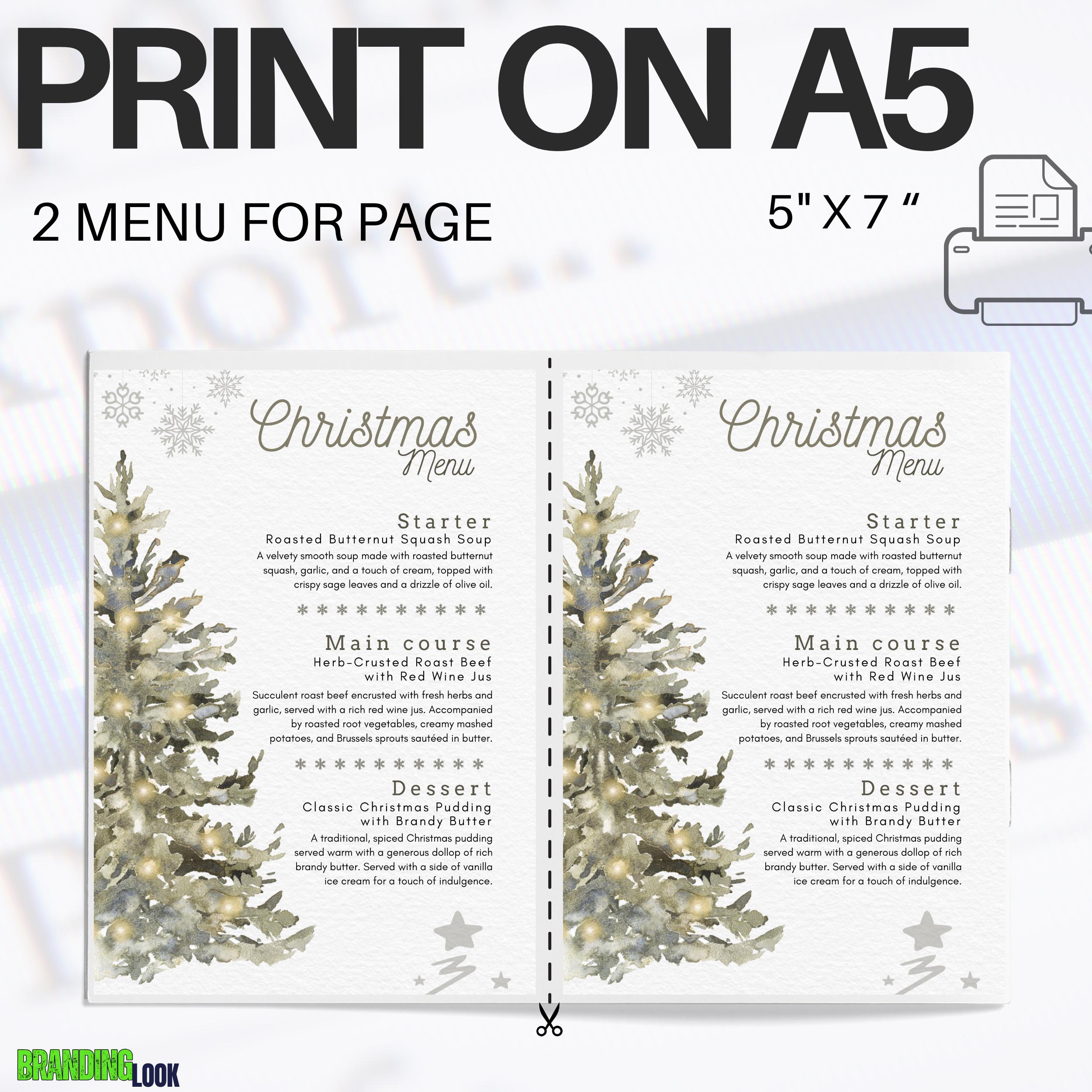 Editable Christmas Menu Template, Instant Download Menu, Printable ...