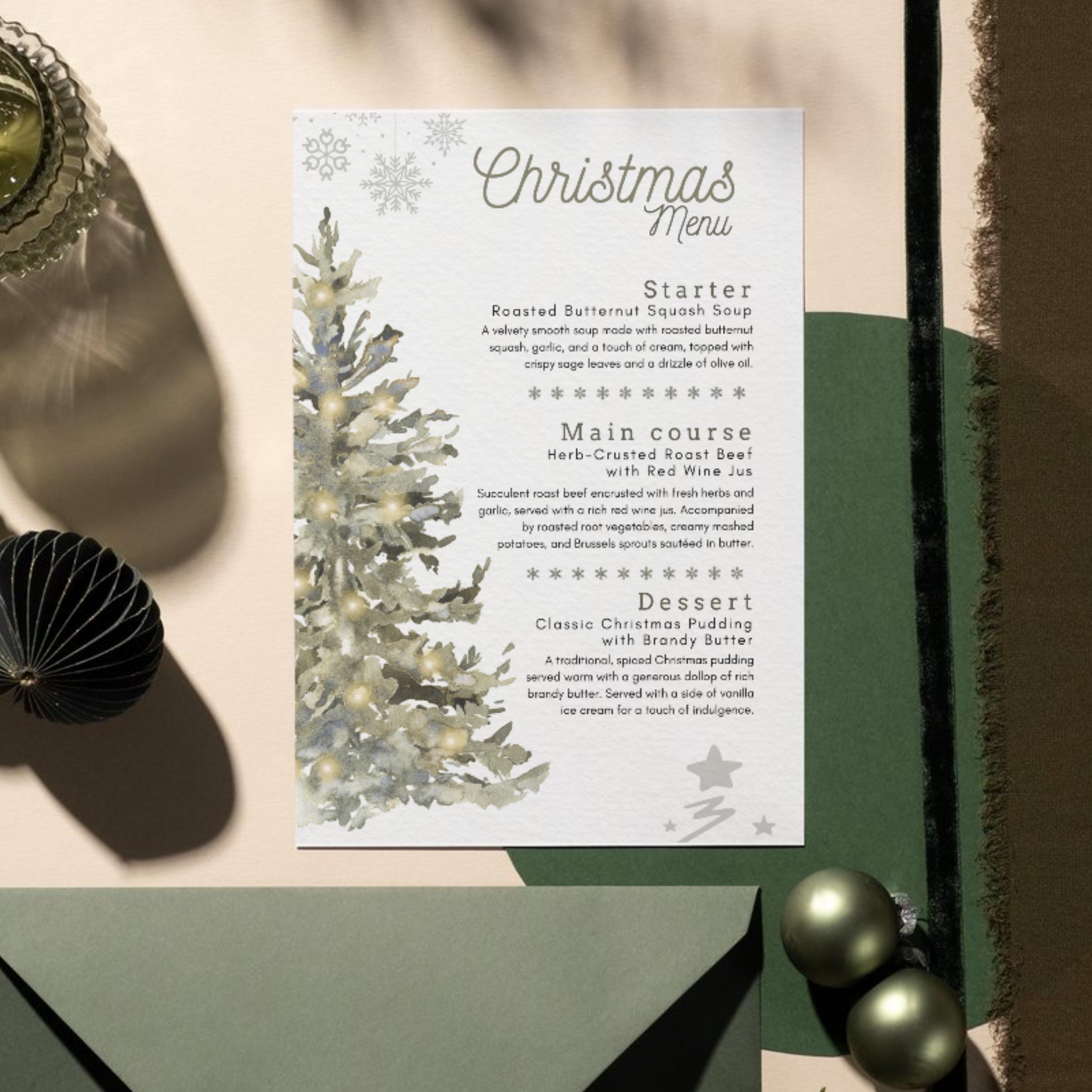 Editable Christmas Menu Template, Instant Download Menu, Printable ...