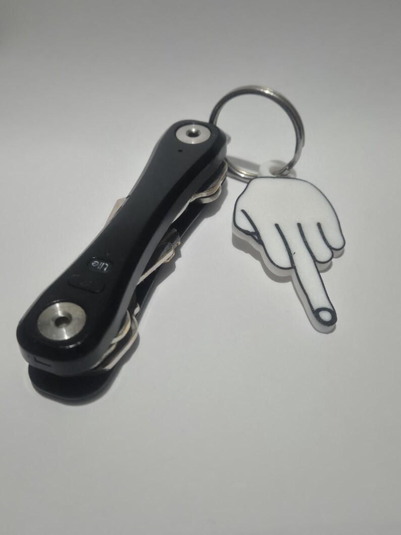 3D Printed Middle Finger Keychain Rude Gesture, Funny Novelty Keychain ...