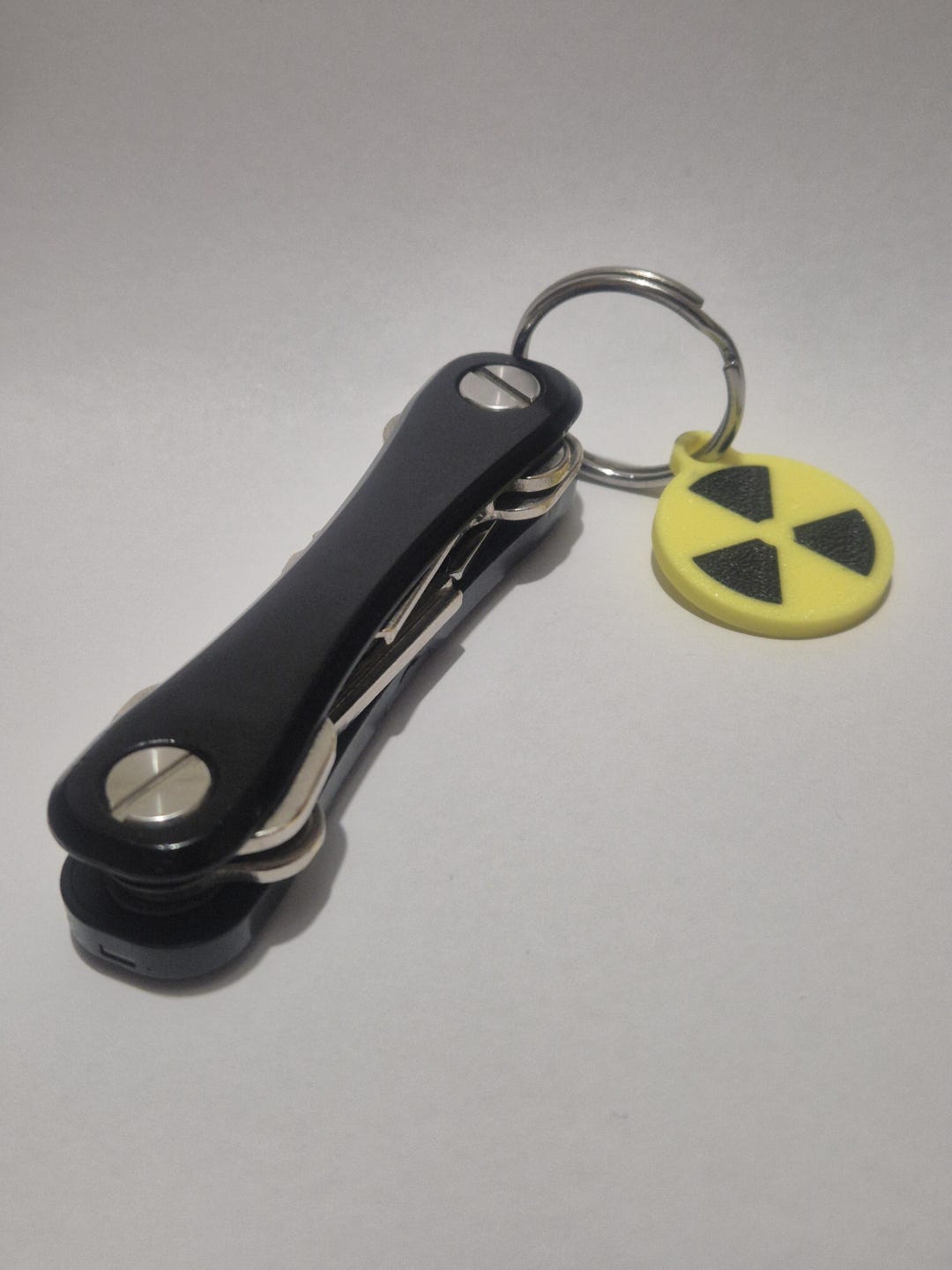 3D Printed Radioactive Keychain With Lobster Hook Yellow and Black ...