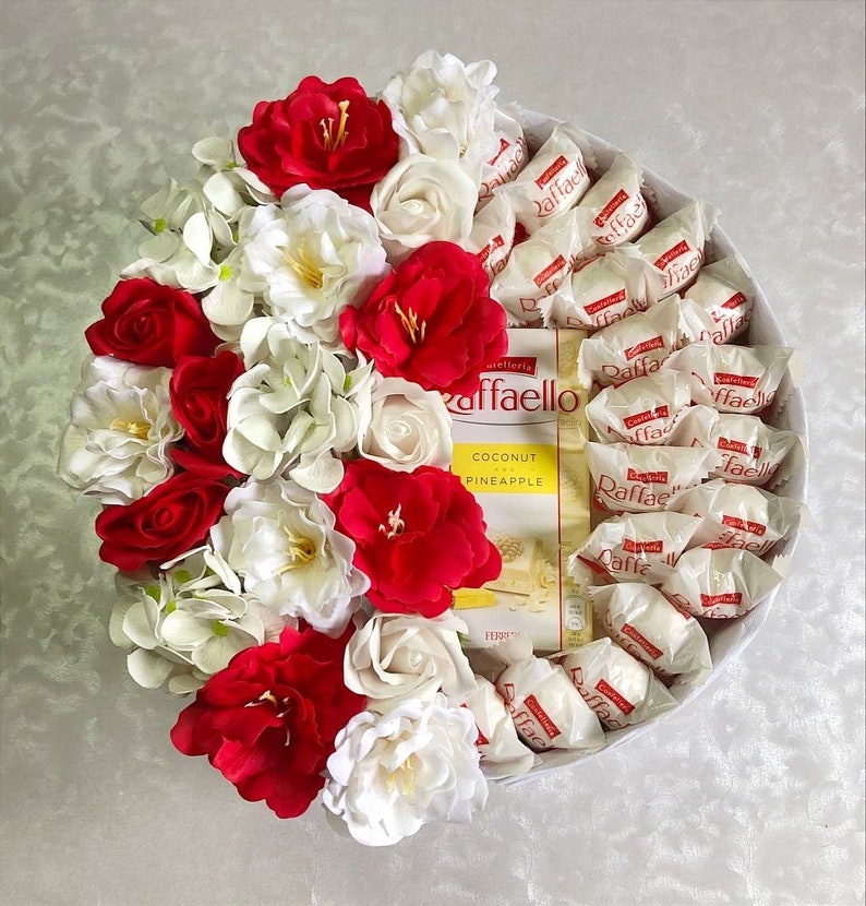 Luxury Gift Box With Raffaello Sweets and Elegant Red & White Soap ...