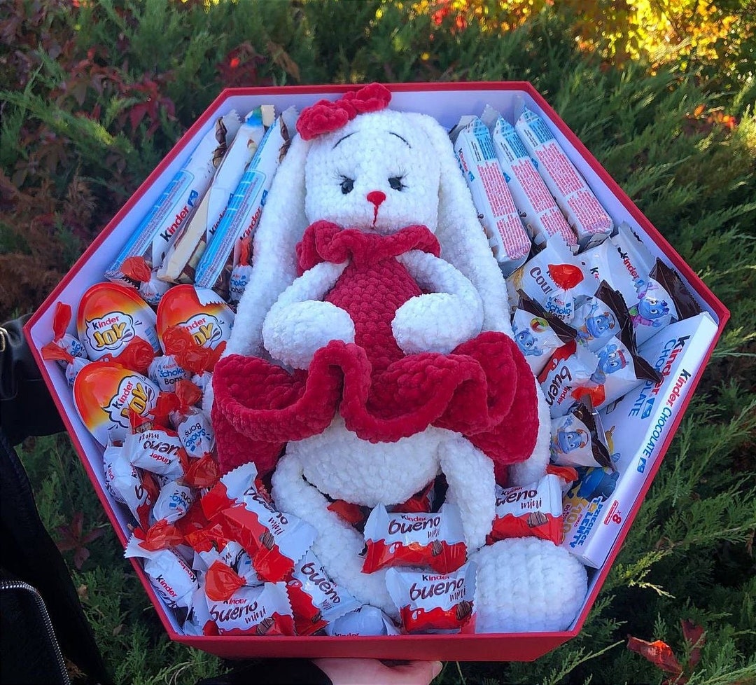 Handmade Bunny Gift Box With Kinder Sweets Perfect Gift for Any ...