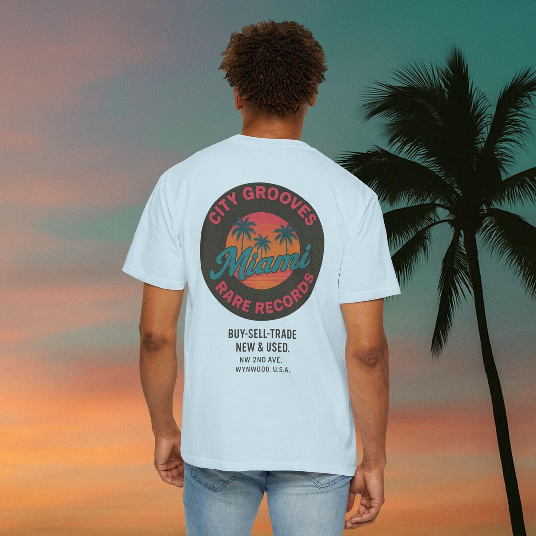 Miami Record Store Shirt - Vintage Music Graphic Tee, Comfort Colors ...