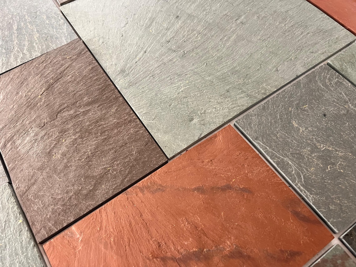 MCM Slate Floor Tiles - Multi-color - US Sourced - 10sf per Box - Etsy