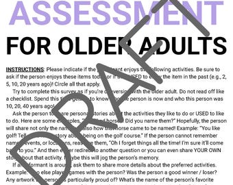 Preference Assessment for Older Adults & Seniors, Reinforcer Survey or ...