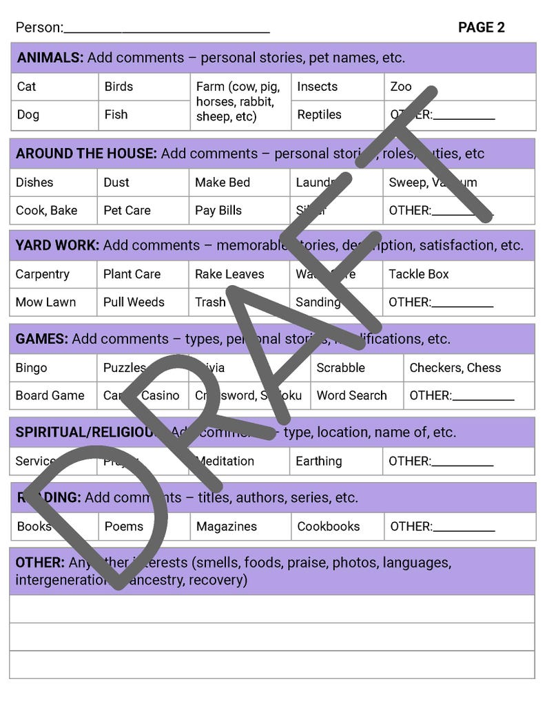 Preference Assessment for Older Adults & Seniors, Reinforcer Survey or ...