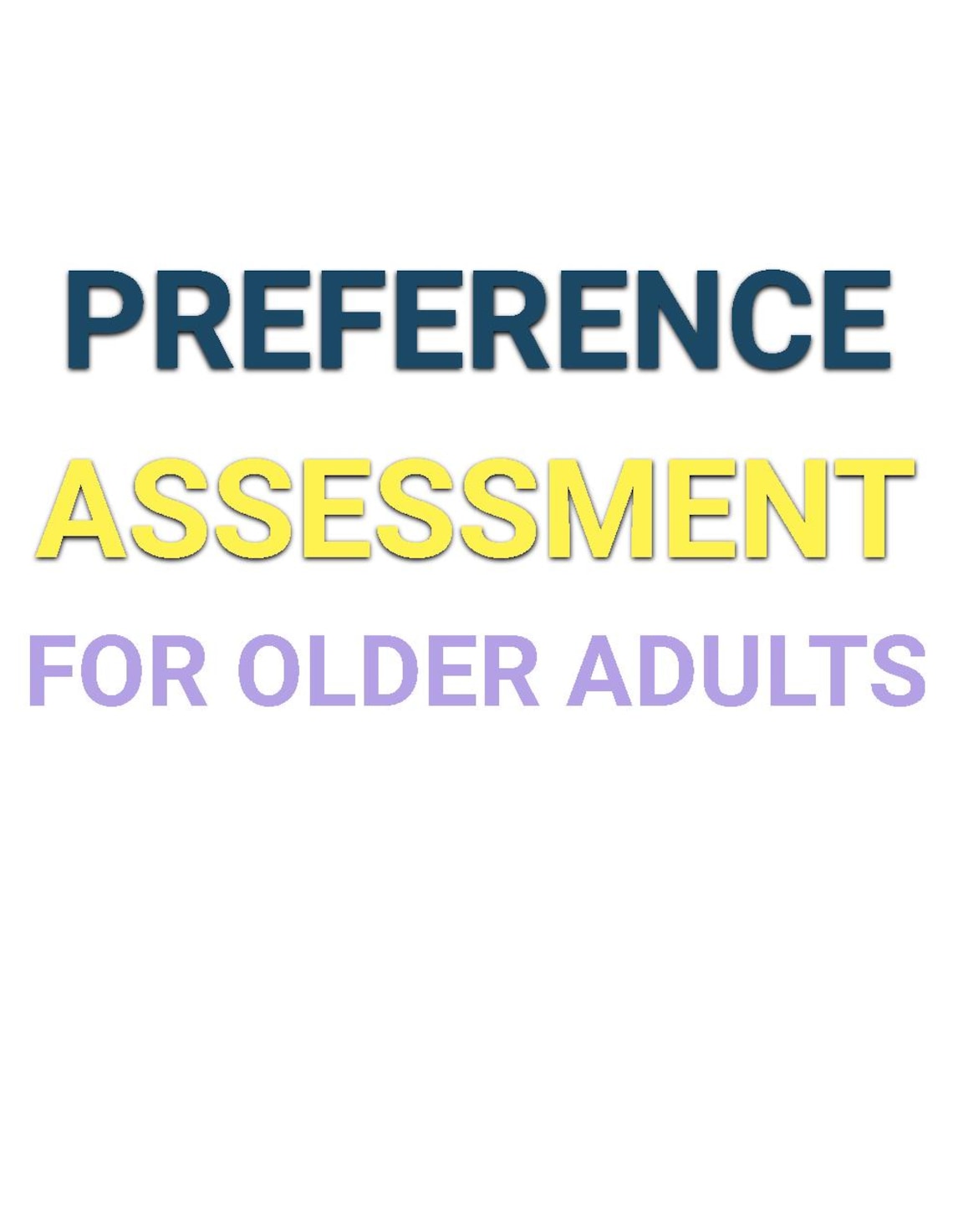 Preference Assessment for Older Adults & Seniors, Reinforcer Survey or ...
