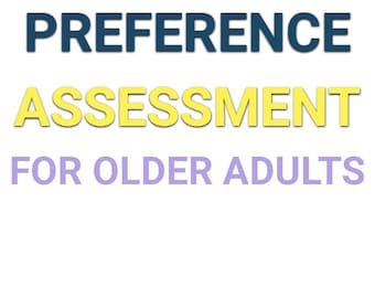 Preference Assessment for Older Adults & Seniors, Reinforcer Survey or ...