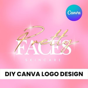 DIY Pretty Faces Business Logo Canva Template | Glamorous ...