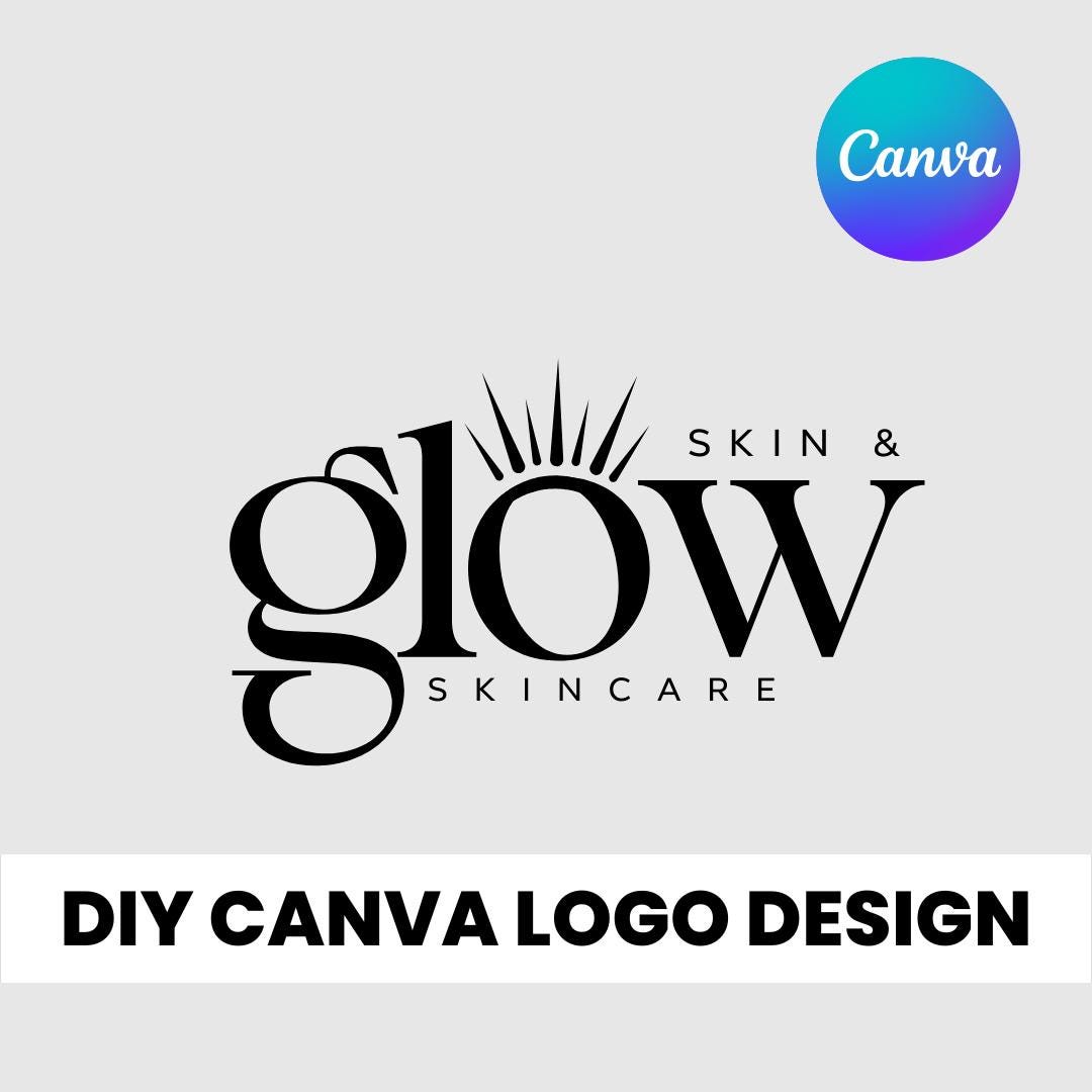 DIY Glow Business Logo Canva Template | Glamorous & Customizable Design ...