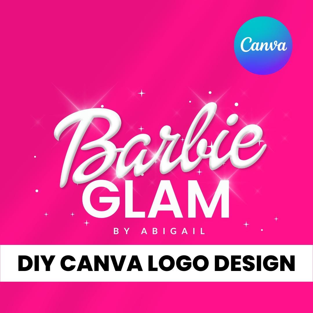 DIY Barbie Glam Business Logo Canva Template | Glamorous & Customizable ...