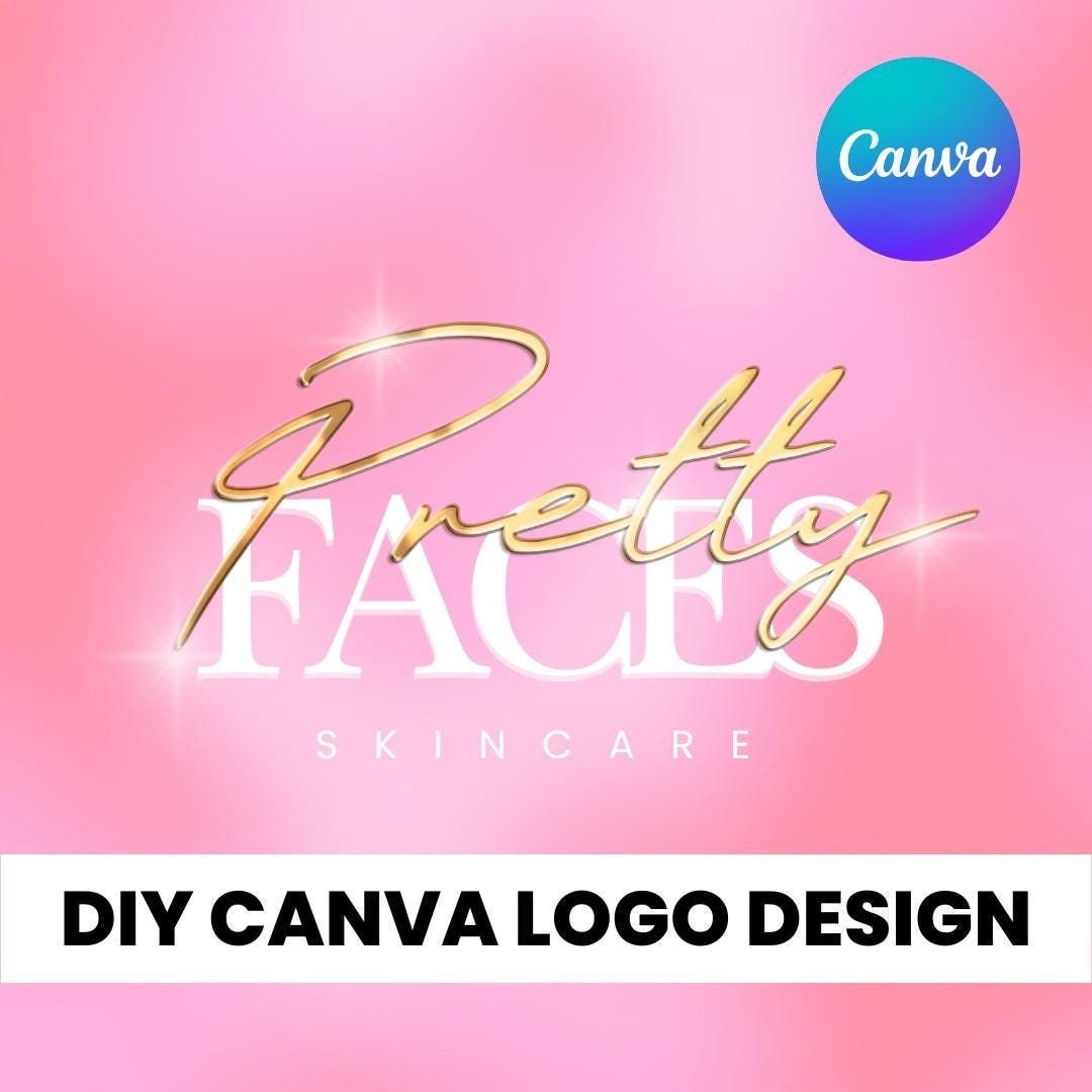 DIY Pretty Faces Business Logo Canva Template | Glamorous ...
