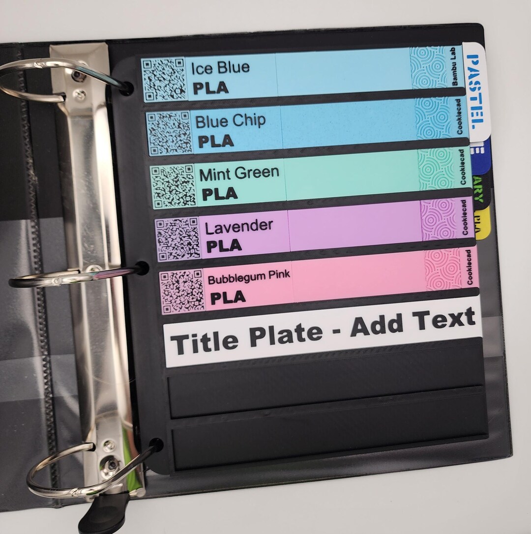 3D Filament Organization / Samples for 3 Ring Binders - Etsy