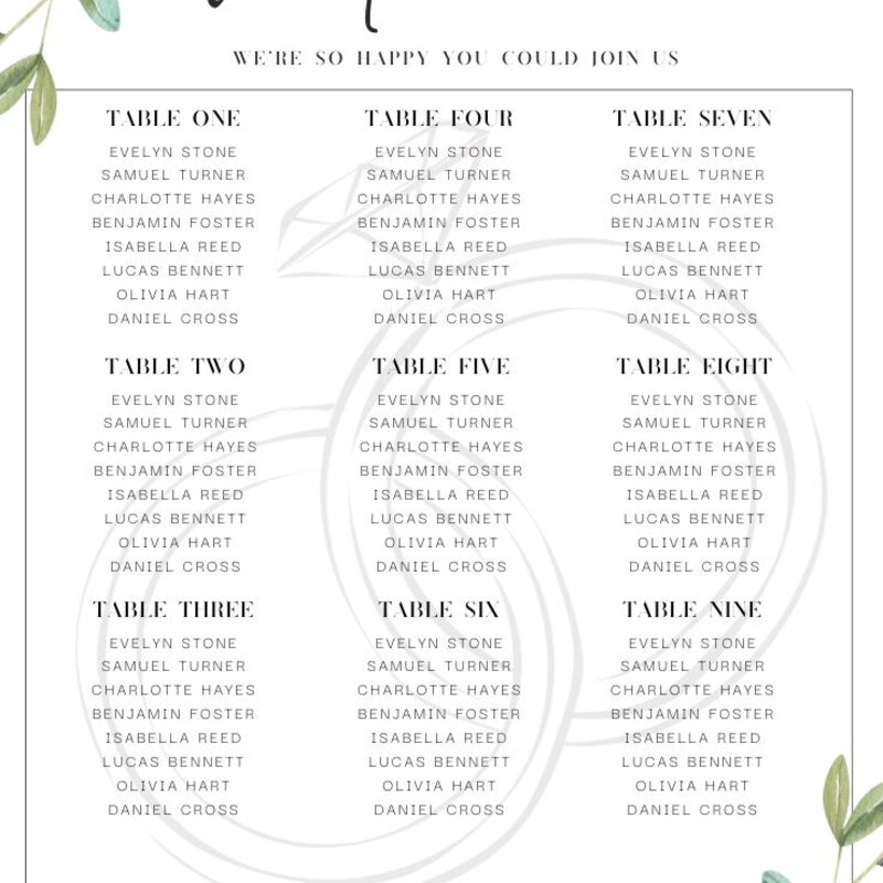 Graduation Seating Chart - Etsy