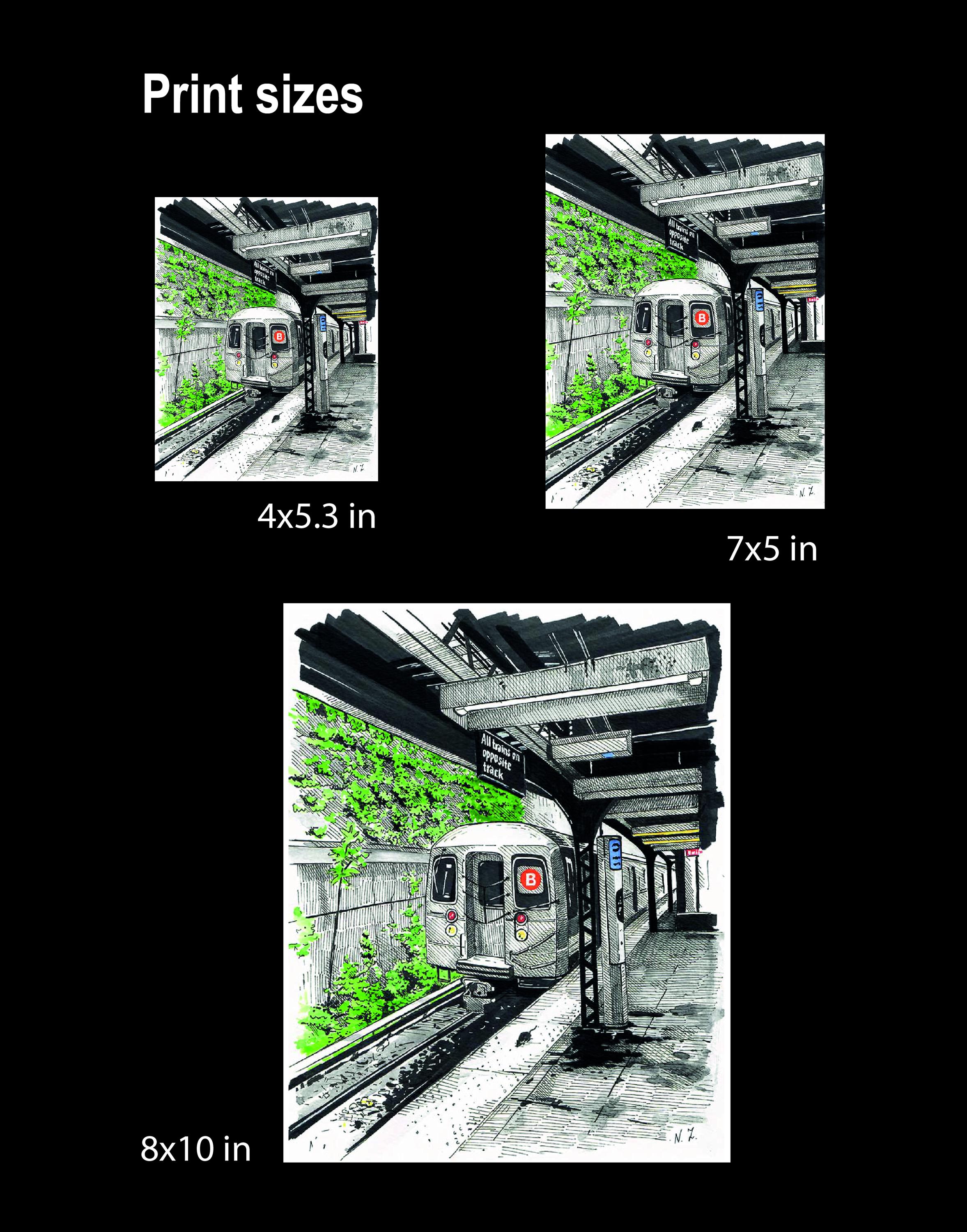 Prospect Park Subway Station Art Print: NYC Sketching Wall Art - Etsy