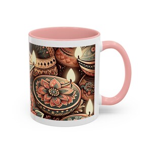 Chai Coffee Mug 11oz With Diwali Diya Design, Fall Boho Decor Gift - Etsy