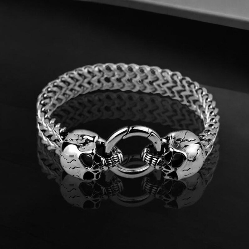 Mens Skull Bracelet - Etsy