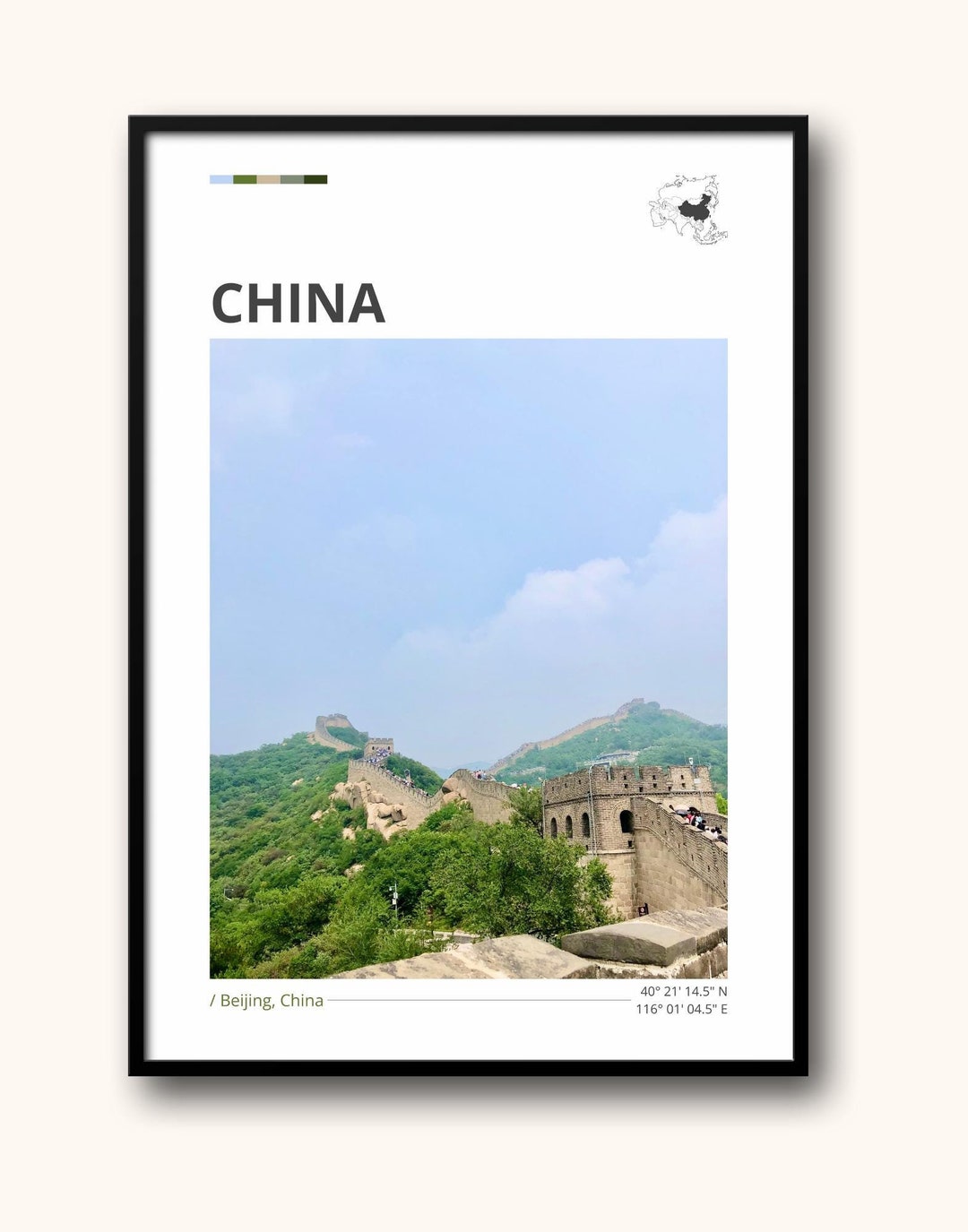 China Poster Instant Download China Travel Poster Great Wall Photo ...