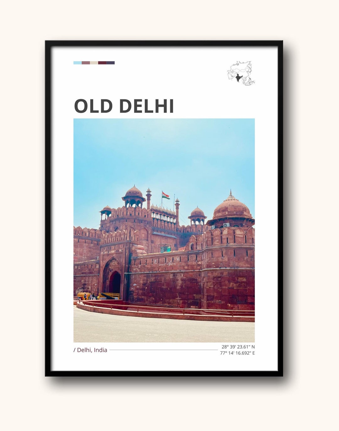 Delhi Poster Instant Download India Travel Poster Red Fort Photo Delhi ...