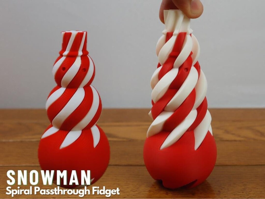 Snowman Spiral Passthrough Fidget Fun Desk Toy, Stress Relief Gift ...