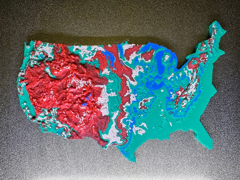 United States Topographic Map USA, 3D Map - Etsy