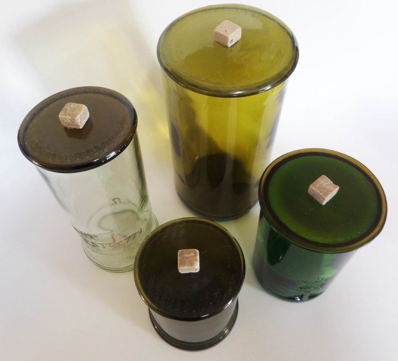Set of 4 Bottle Glass Containers With Lid - CUSTOM MADE ITEM - Etsy