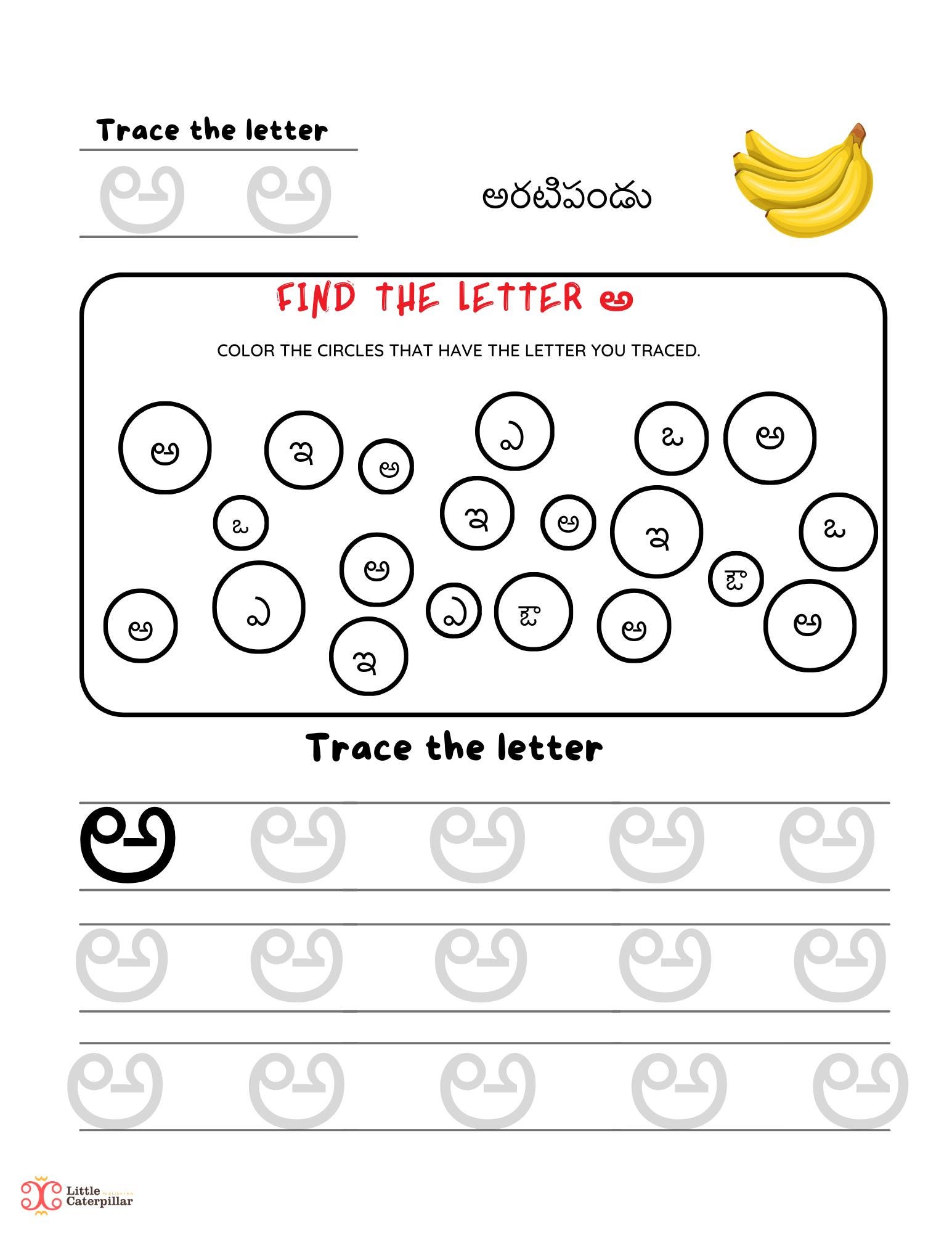 Telugu Alphabet Learning Workbook for Kids | 52 Telugu Letters Tracing ...