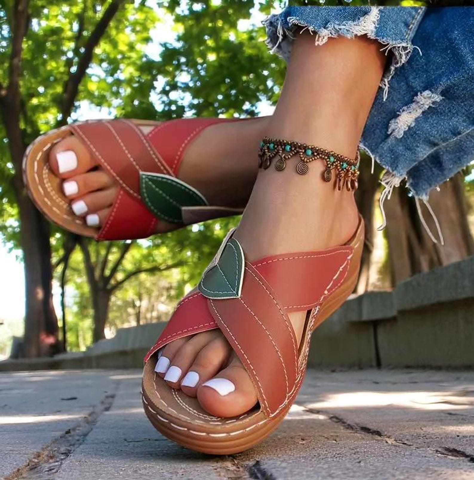 Women's Trendy Slip-on Summer Sandals for Summer| Breathable Slip-on ...