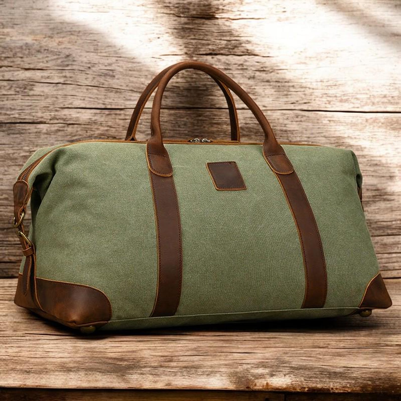 Premium Canvas Travel Duffle Bag – Durable Canvas Bag With Leather ...