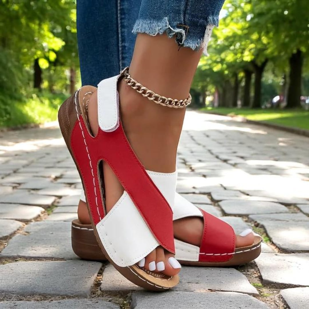 Vibrant Summer Wedge Sandals | Women's Colorful Peep Toe Casual Shoes ...