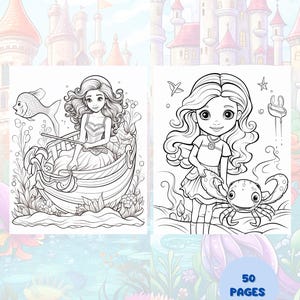 Mermaid Coloring Book for Kids - Etsy