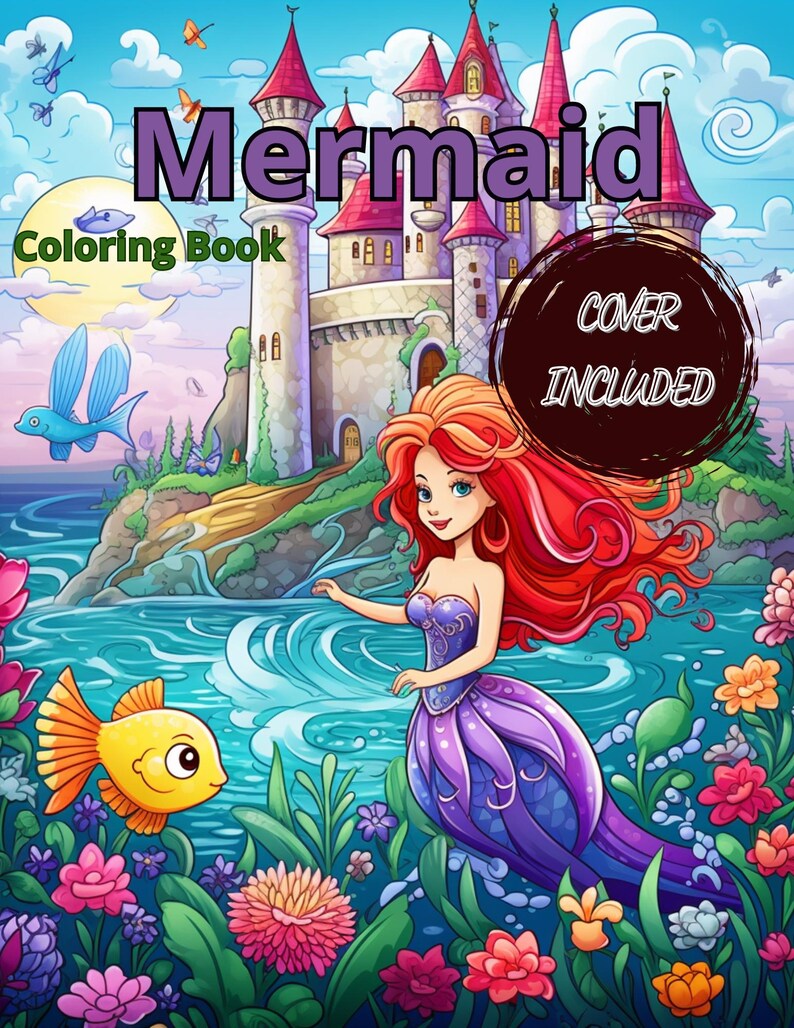 Mermaid Coloring Book for Kids - Etsy