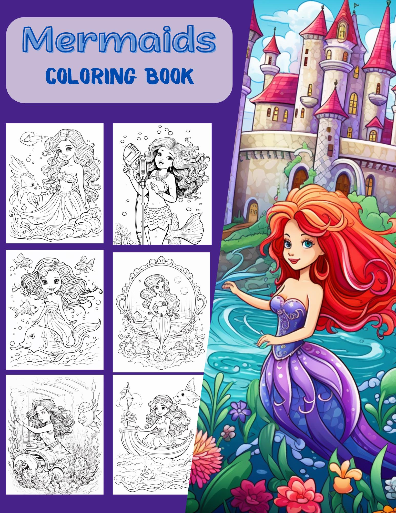 Mermaid Coloring Book for Kids - Etsy