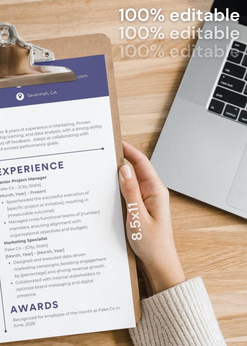 Professional Resume Template | Modern & Editable Design for Any Job ...