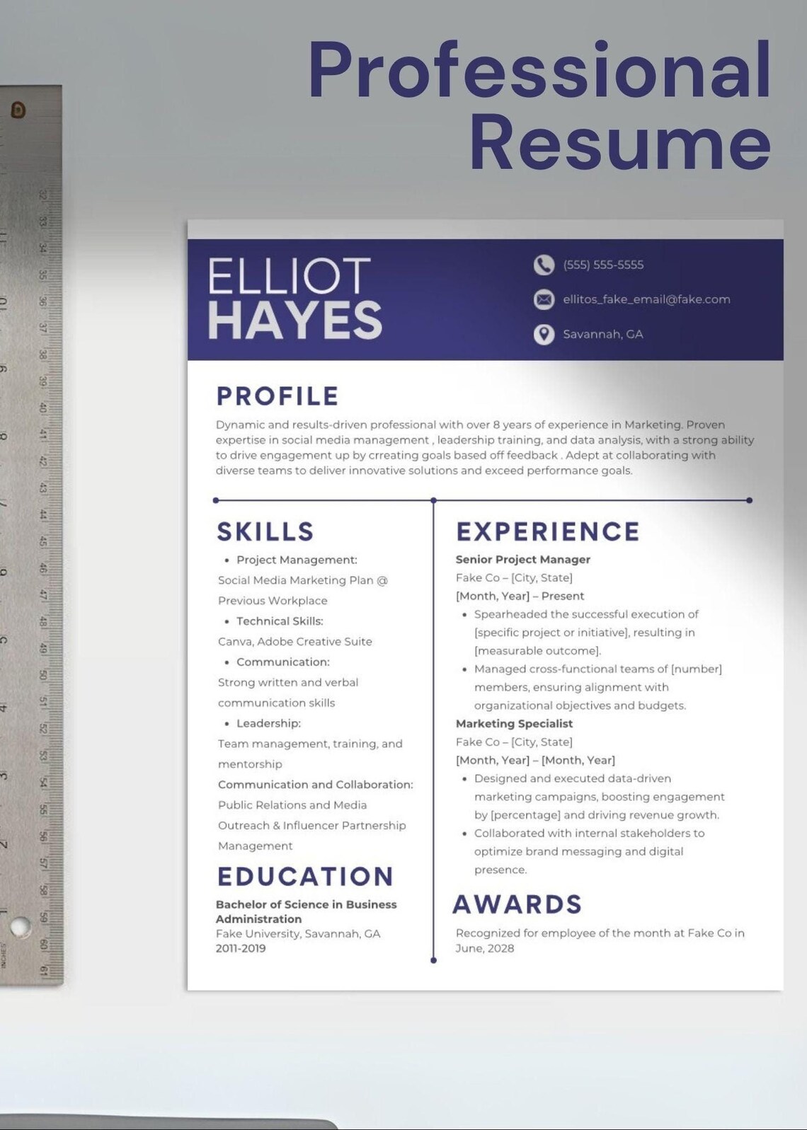 Professional Resume Template | Modern & Editable Design for Any Job ...