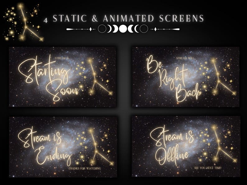 CANCER Zodiac Stream Overlay Package Overlays for Twitch/youtube Silver ...