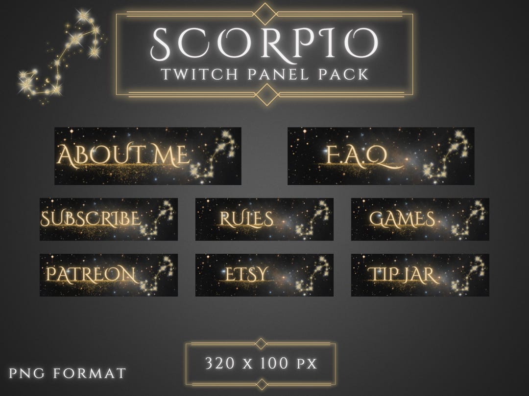 SCORPIO | Twitch Panel Pack | 30 Twitch Panels Bundle | Zodiac Twitch ...