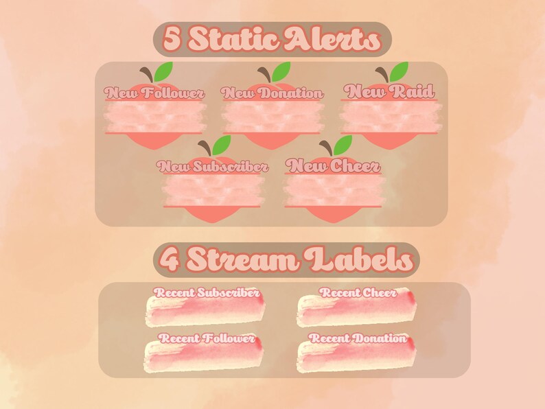 Peach Picnic Stream Overlay Package: Animated Twitch & Youtube Bundle ...