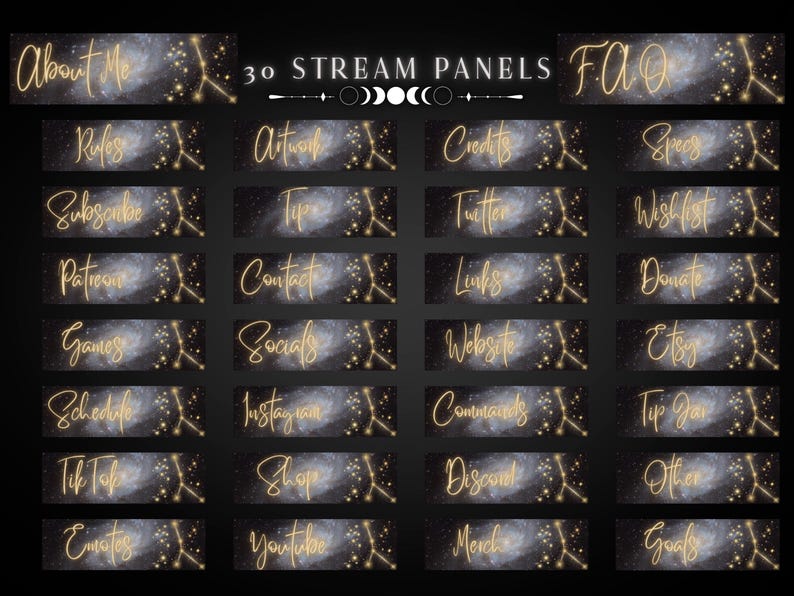 CANCER Zodiac Stream Overlay Package Overlays for Twitch/youtube Silver ...