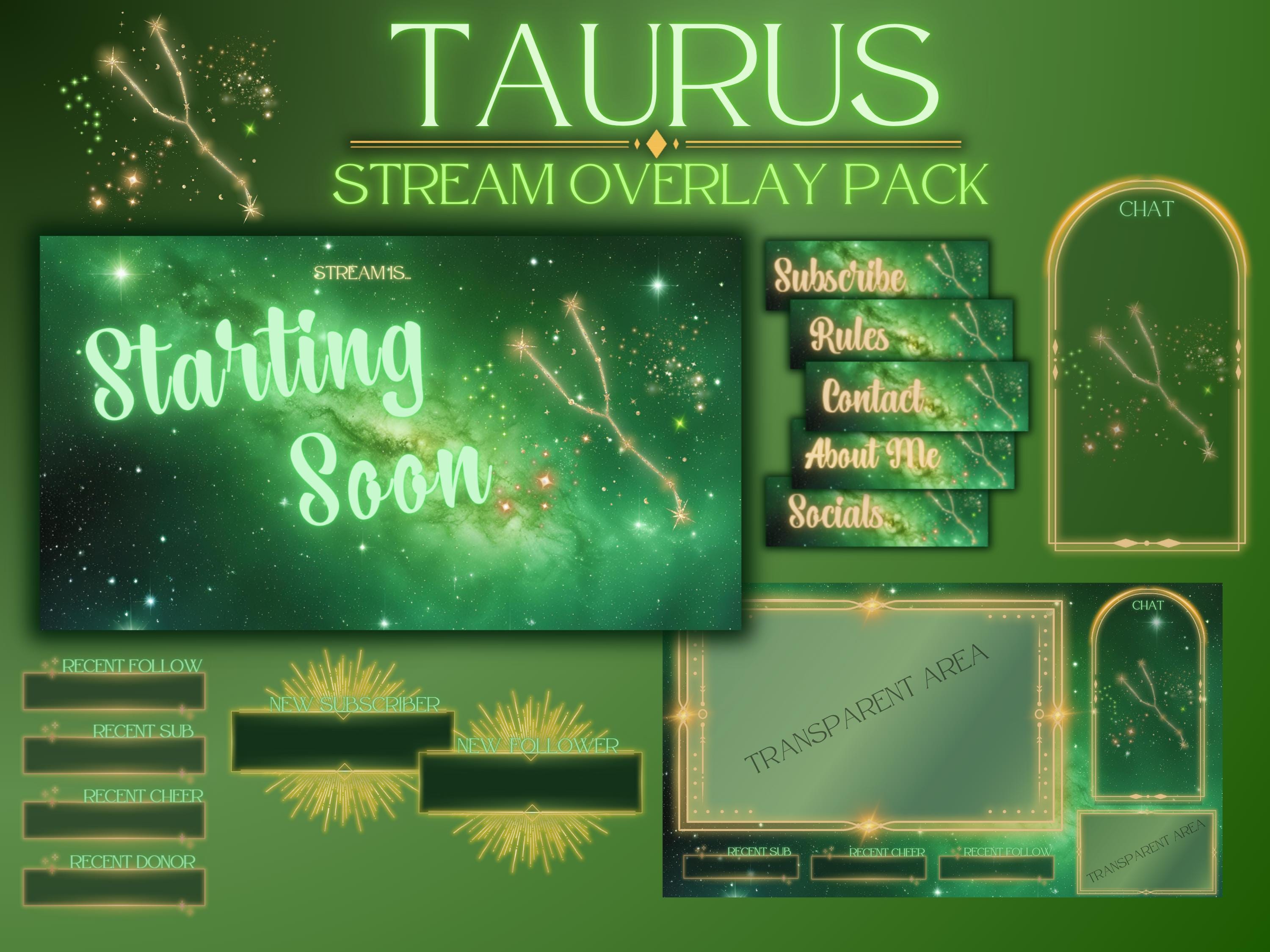 TAURUS Zodiac Stream Overlay Package Stream Overlay Bundle Stream ...