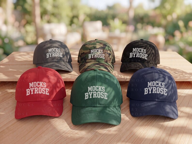 Classic Dad Cap Front and Back Mockup Bundle, Yupoong 6245CM Cap Mock ...