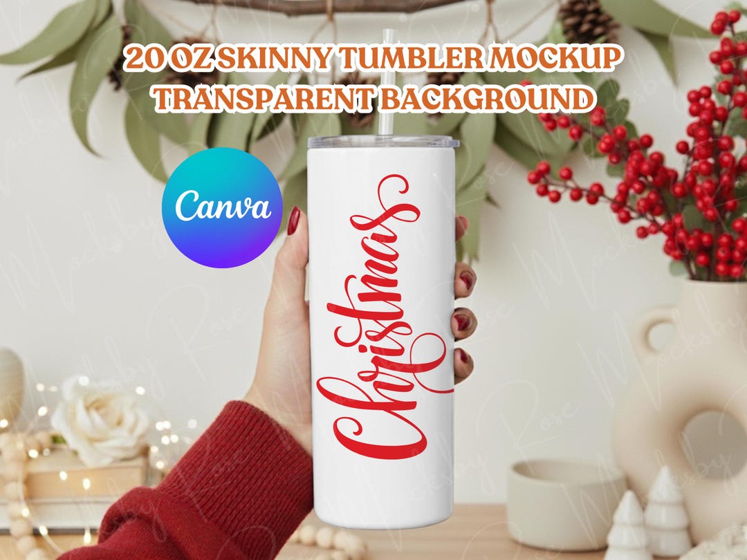 ICP 20oz Skinny Tumbler PNG Canva Mockup Transparent Background 20oz ...
