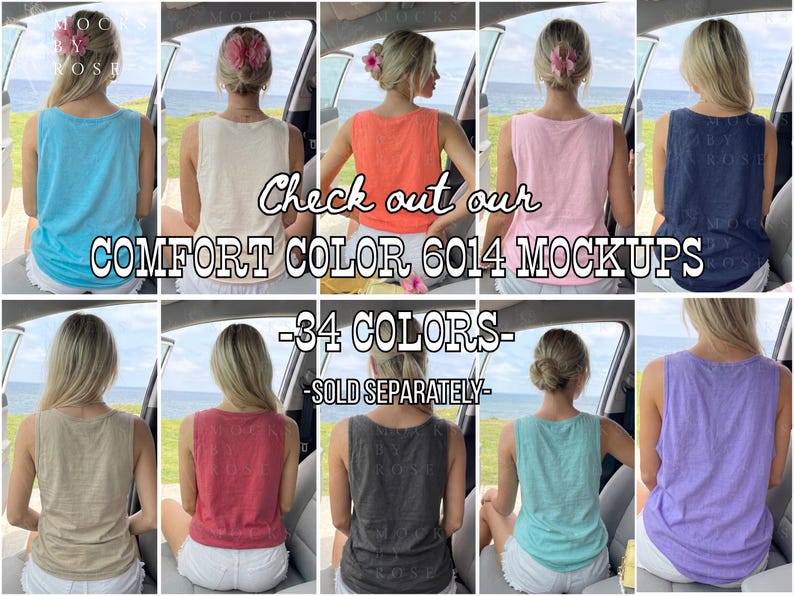 Comfort Colors 9360 Tank Top Mockup, Blossom Tank Top 9360 Front Back ...